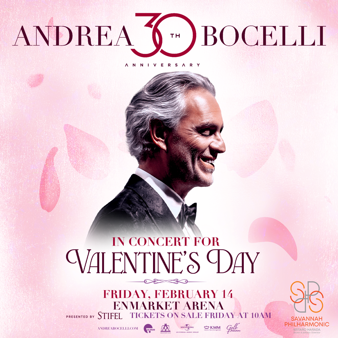 Savannah Philharmonic to Perform with Andrea Bocelli Valentines Day at ...